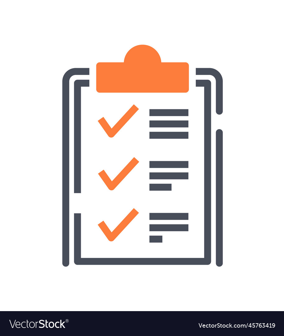 Checklist orange icon Royalty Free Vector Image