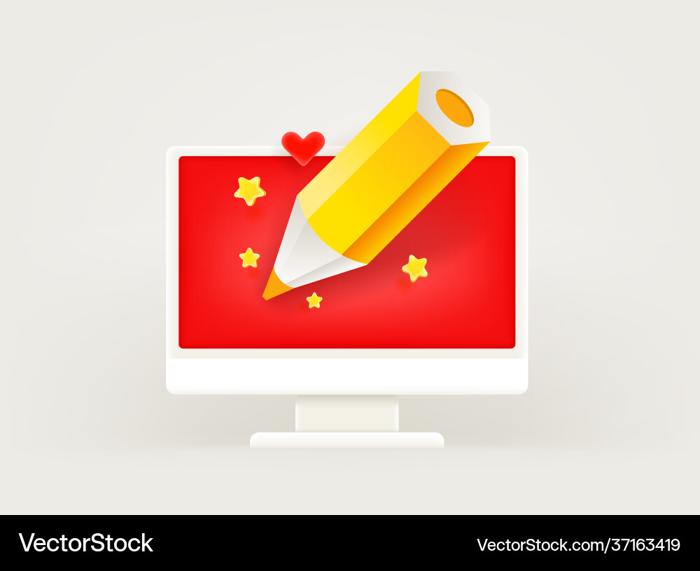Computer art concept modern monitor Royalty Free Vector