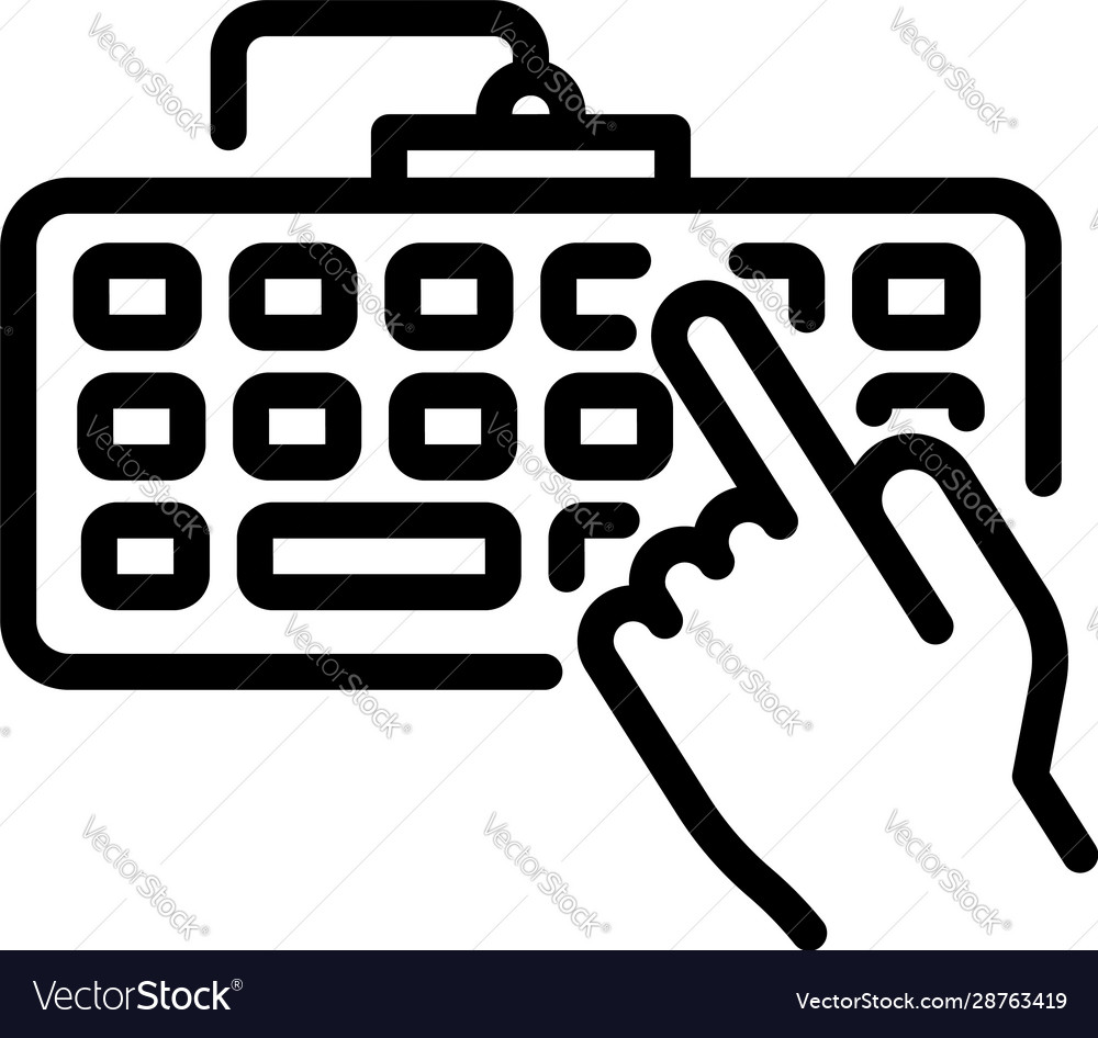 Computer keyboard icon outline style Royalty Free Vector