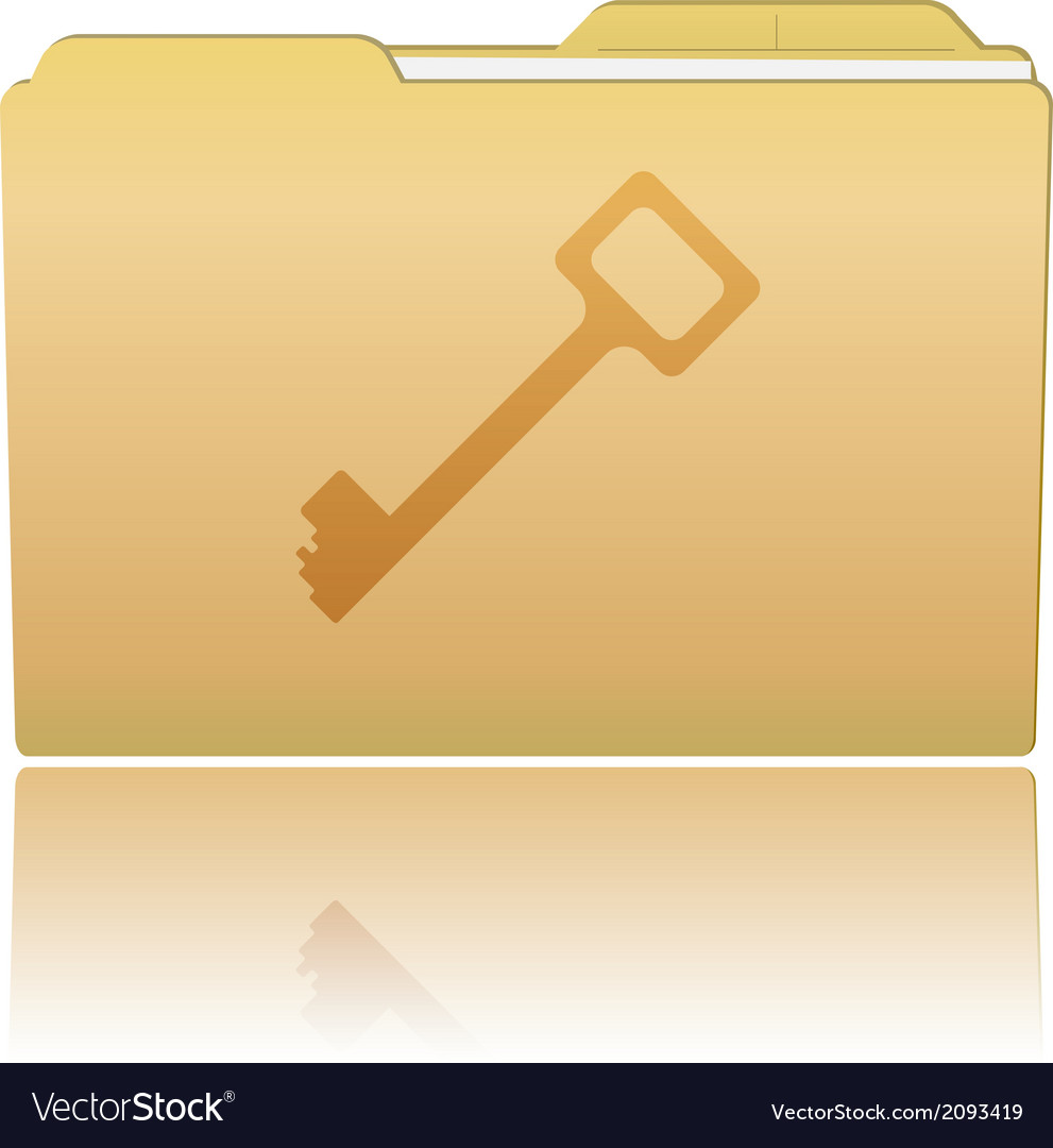 Folder with key Royalty Free Vector Image - VectorStock