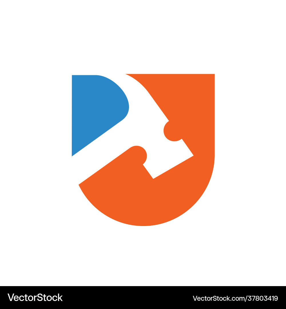 Hammer logo icon design template repair Royalty Free Vector