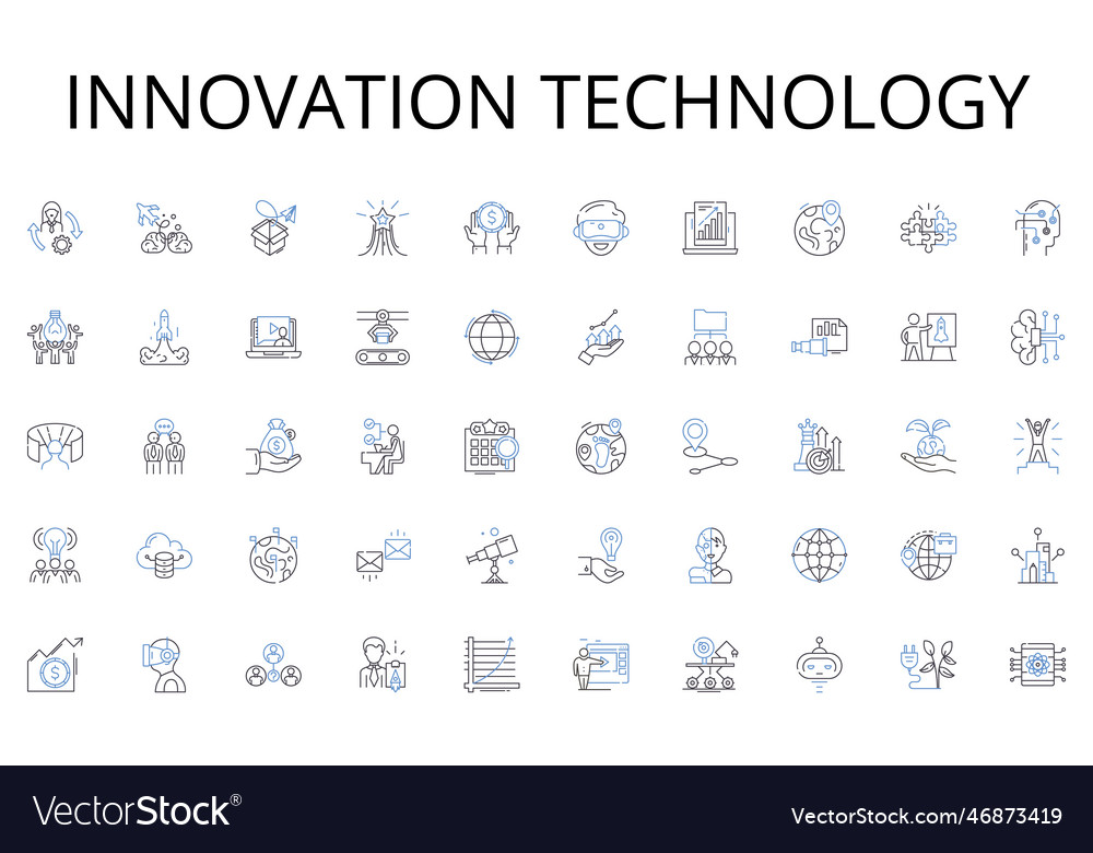 Innovation technology line icons collection Vector Image