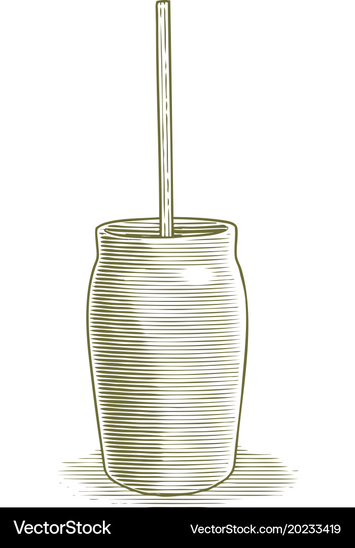 Woodcut butter churn Royalty Free Vector Image