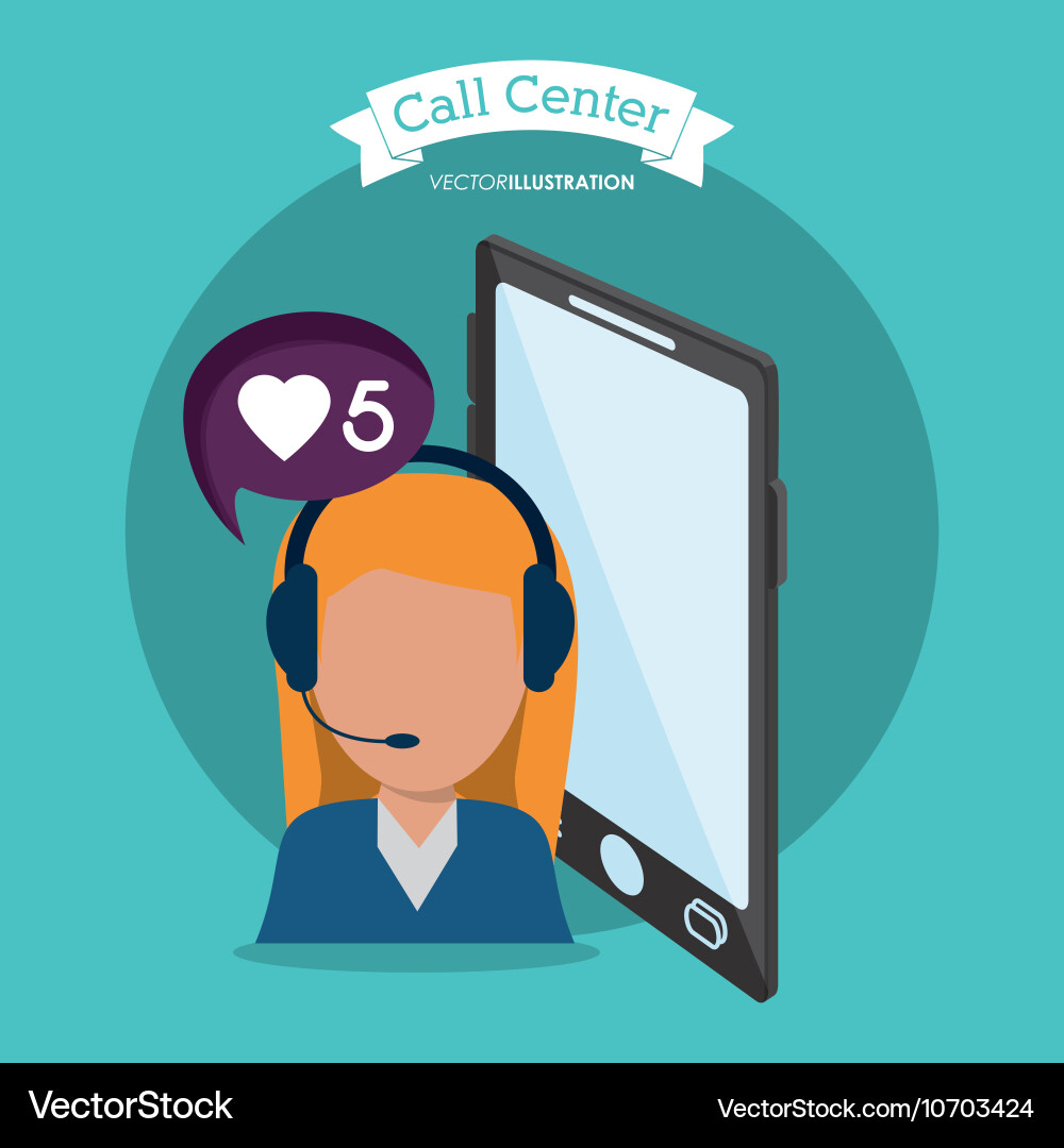 Call center and technical service design Vector Image