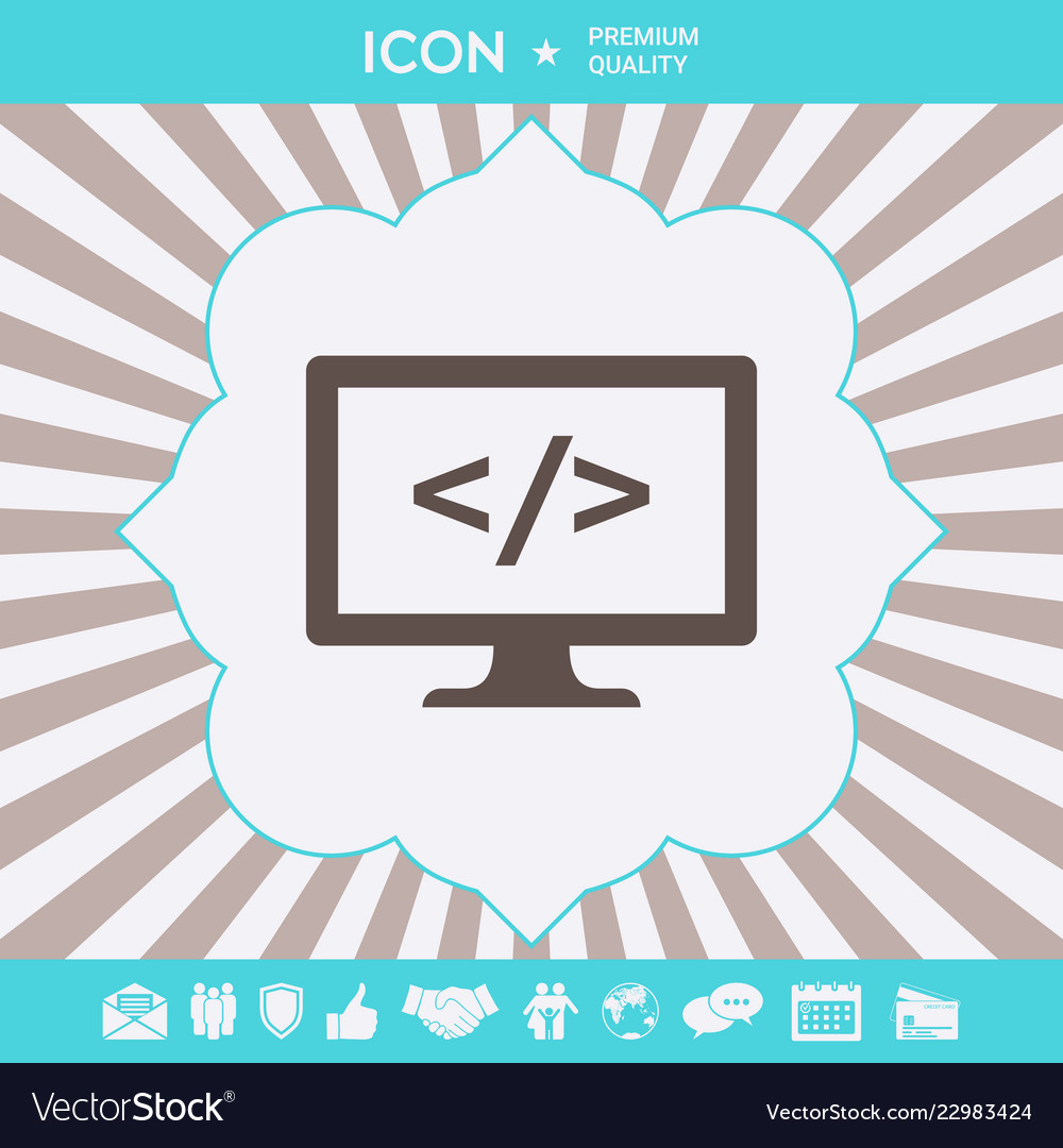 Coding symbol icon graphic elements Royalty Free Vector