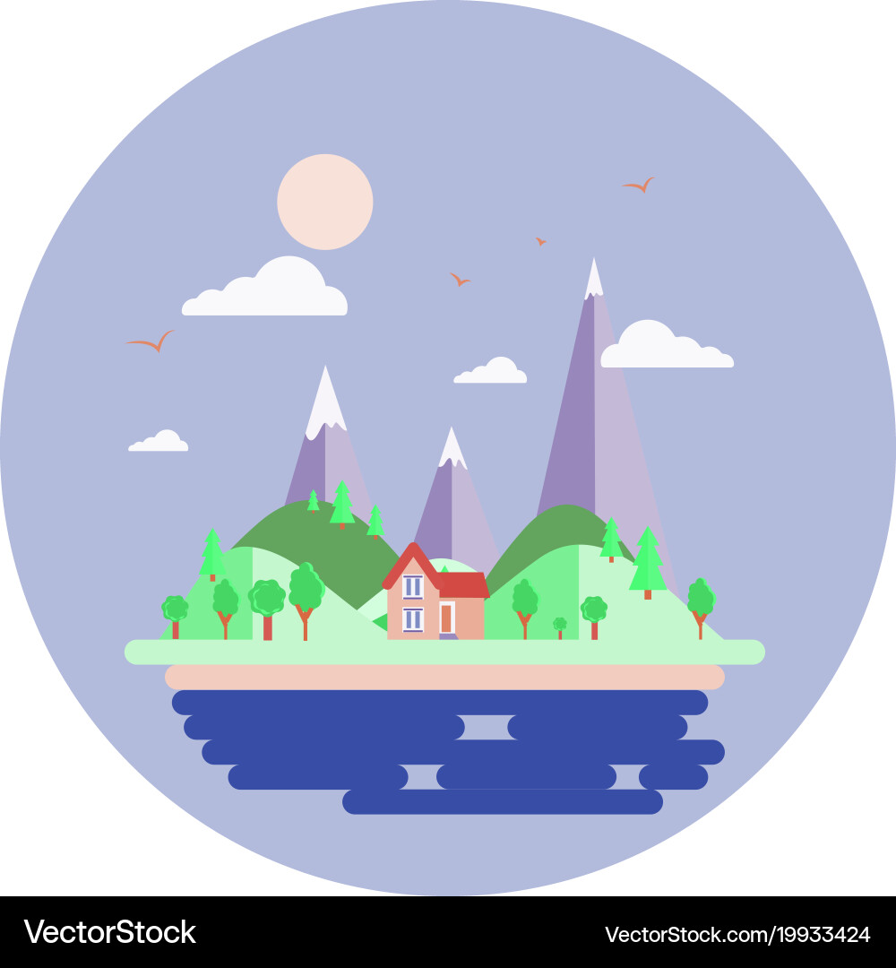 Island and seascape earth Royalty Free Vector Image