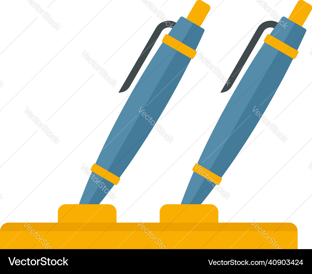 Notary pens stand icon flat isolated Royalty Free Vector