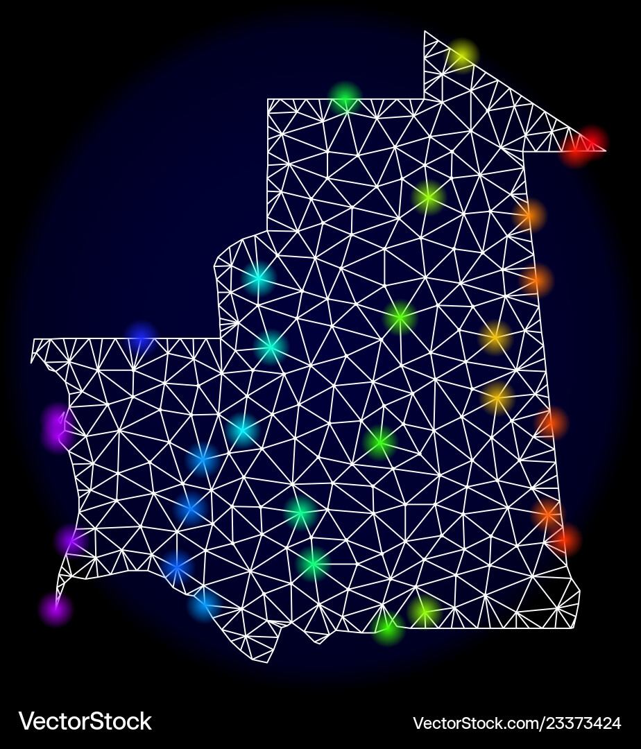 Polygonal carcass mesh map mauritania Royalty Free Vector