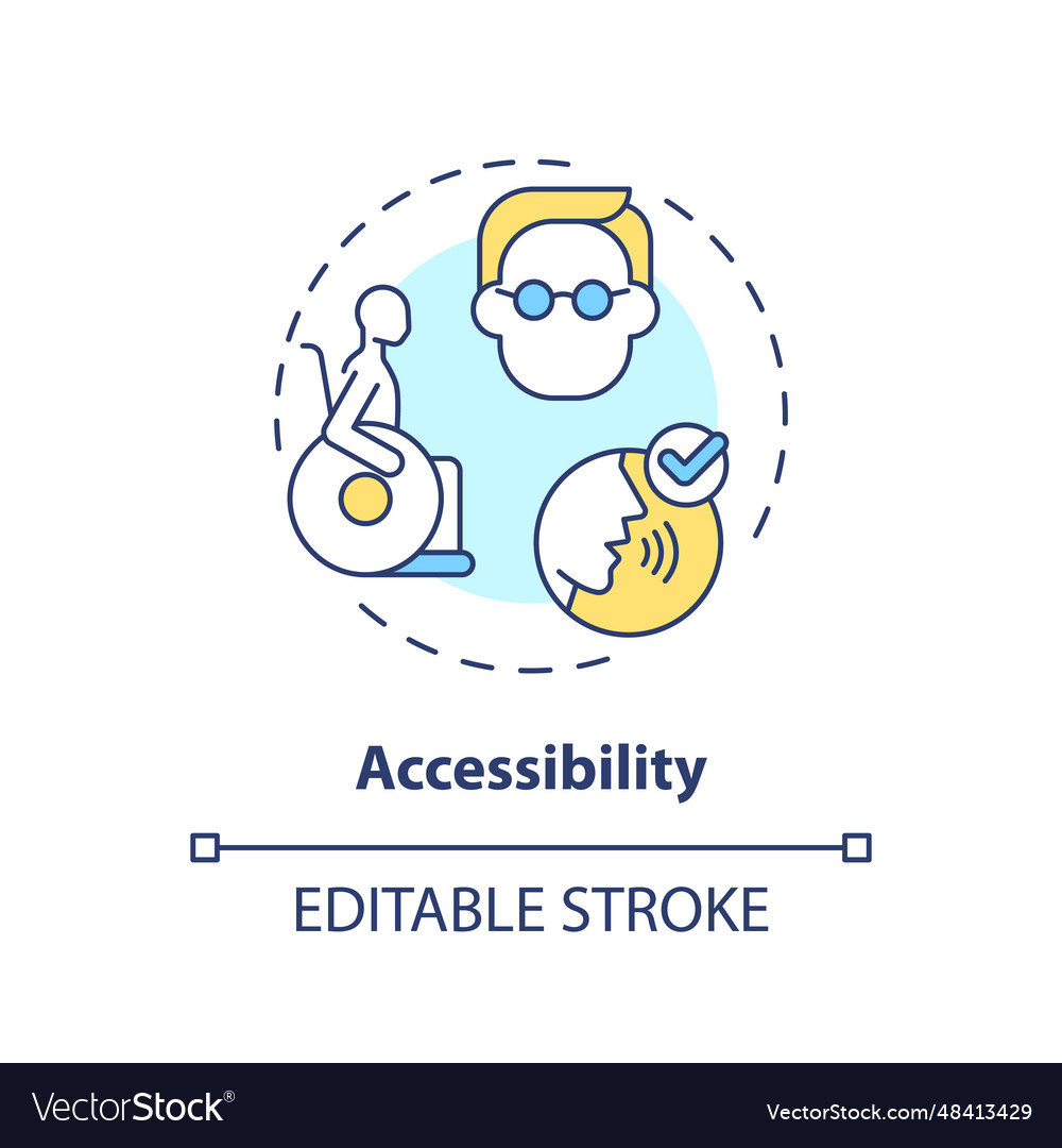 2d customizable accessibility line icon concept Vector Image