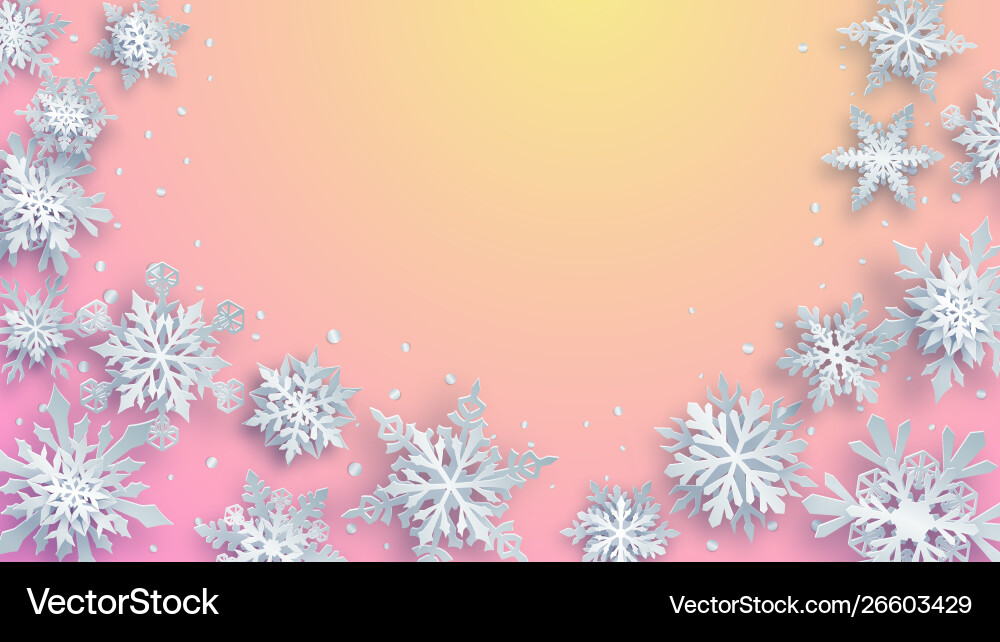 Christmas background paper snowflakes Royalty Free Vector
