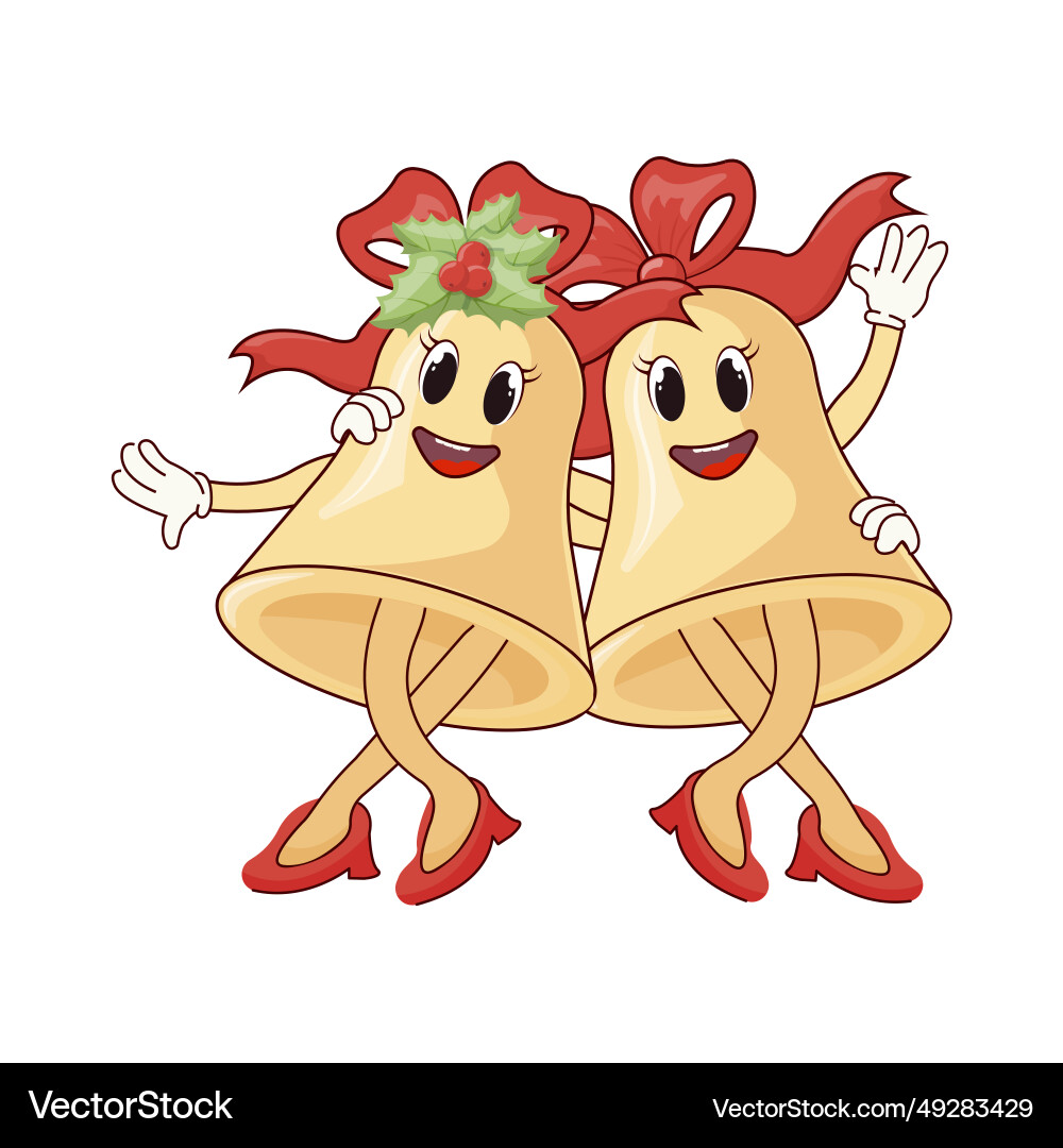 Christmas tree decorations retro character Vector Image