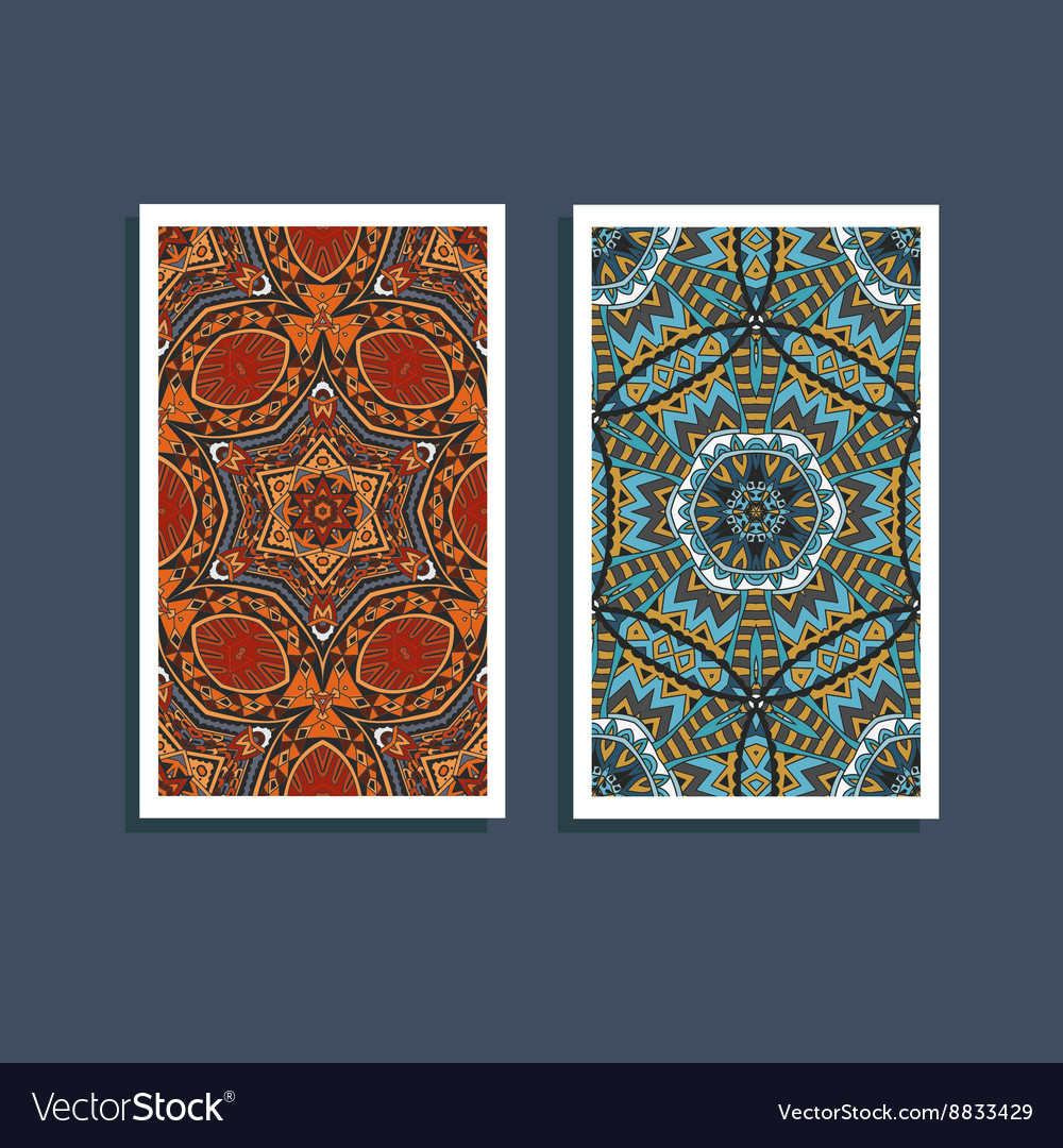 Ethnic pattern cards Royalty Free Vector Image