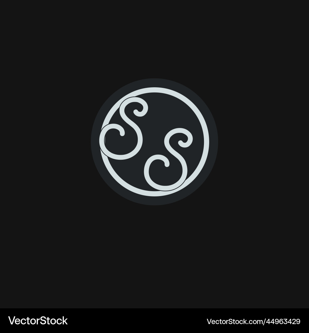 Initials ss logo monogram with simple circle line Vector Image