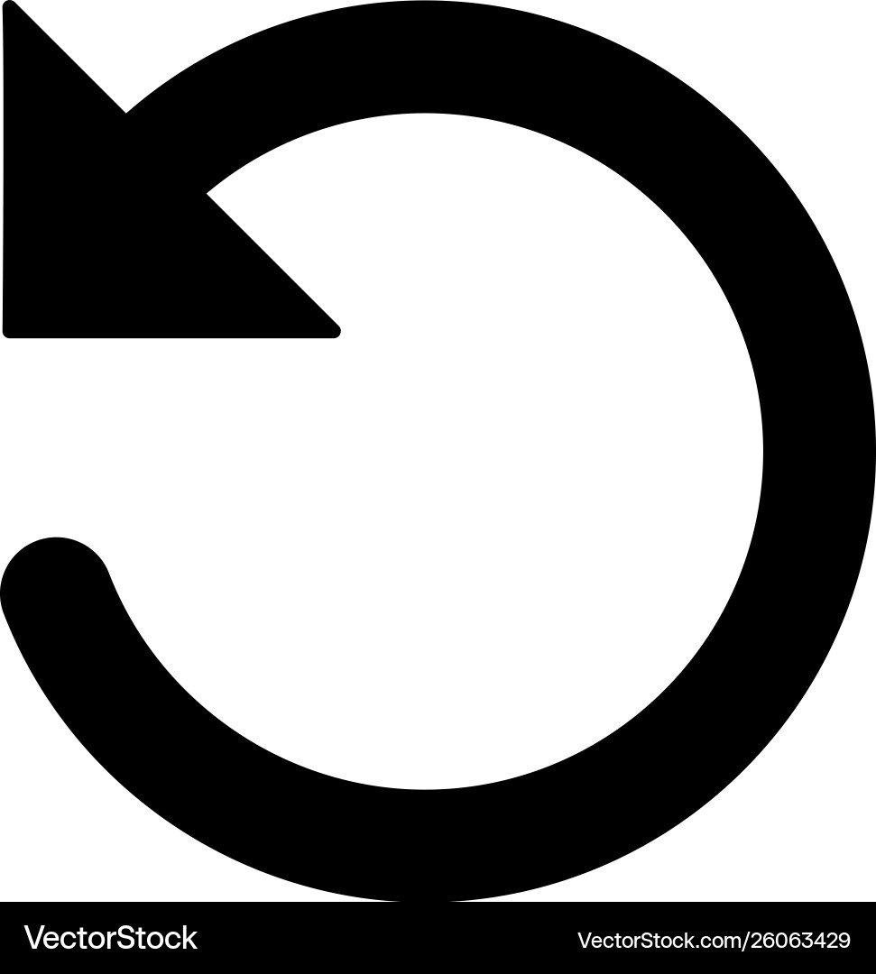 Left reverse arrow Royalty Free Vector Image - VectorStock