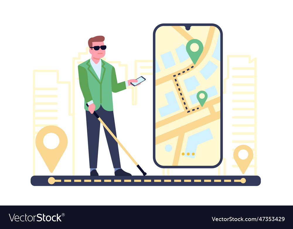 Mobile App For Blind People Smartphone Online Vector Image