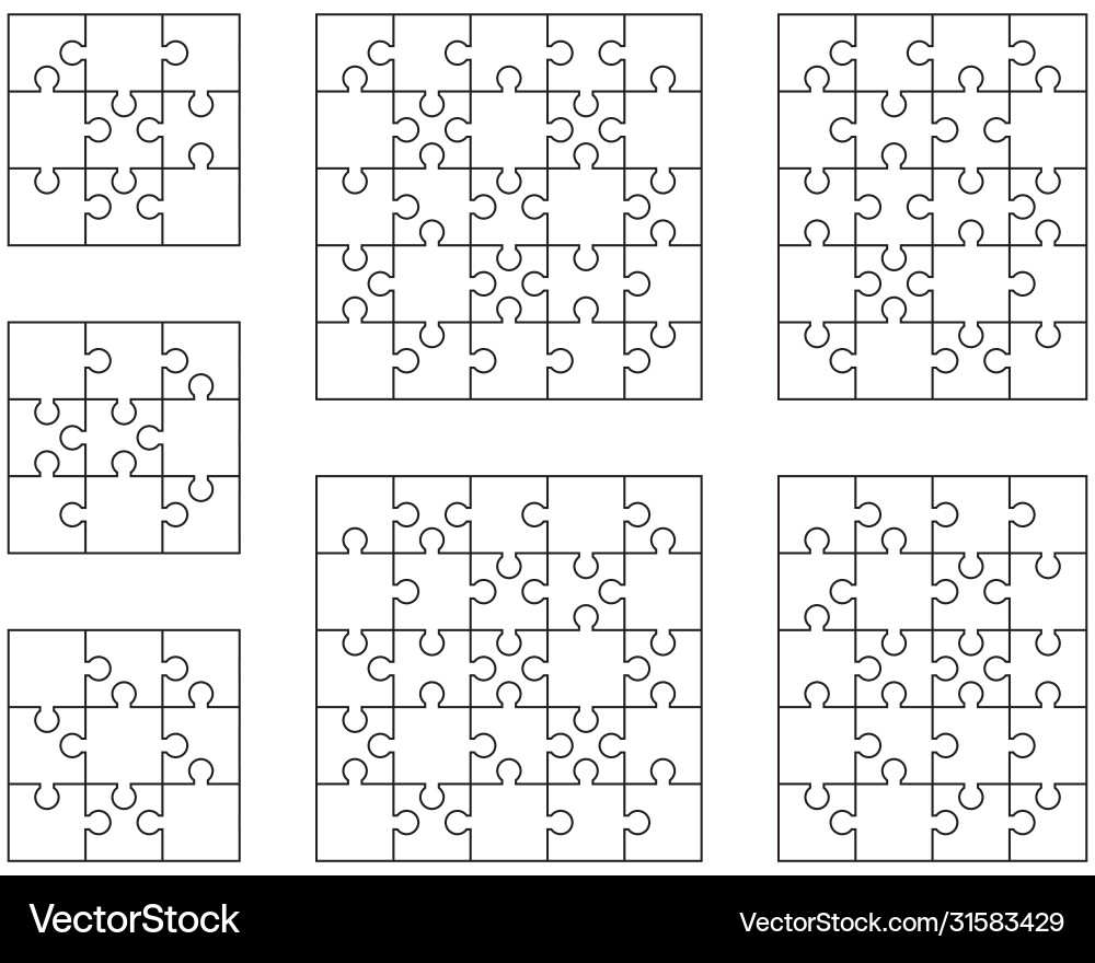 Puzzles separate pieces Royalty Free Vector Image