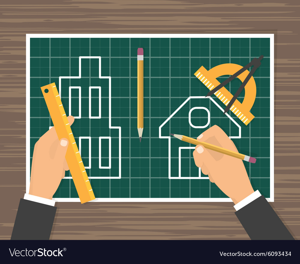 Construction plan blueprint Royalty Free Vector Image