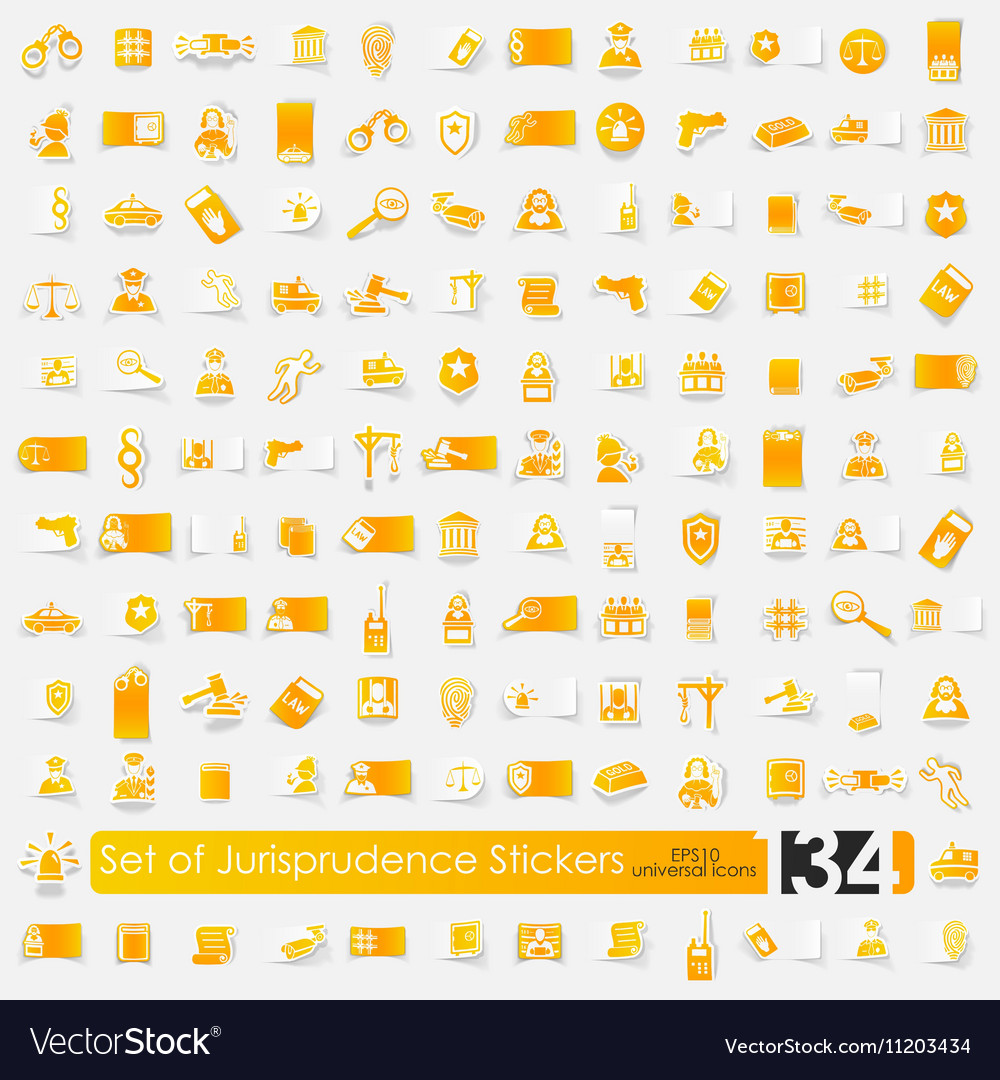 Set of jurisprudence stickers Royalty Free Vector Image