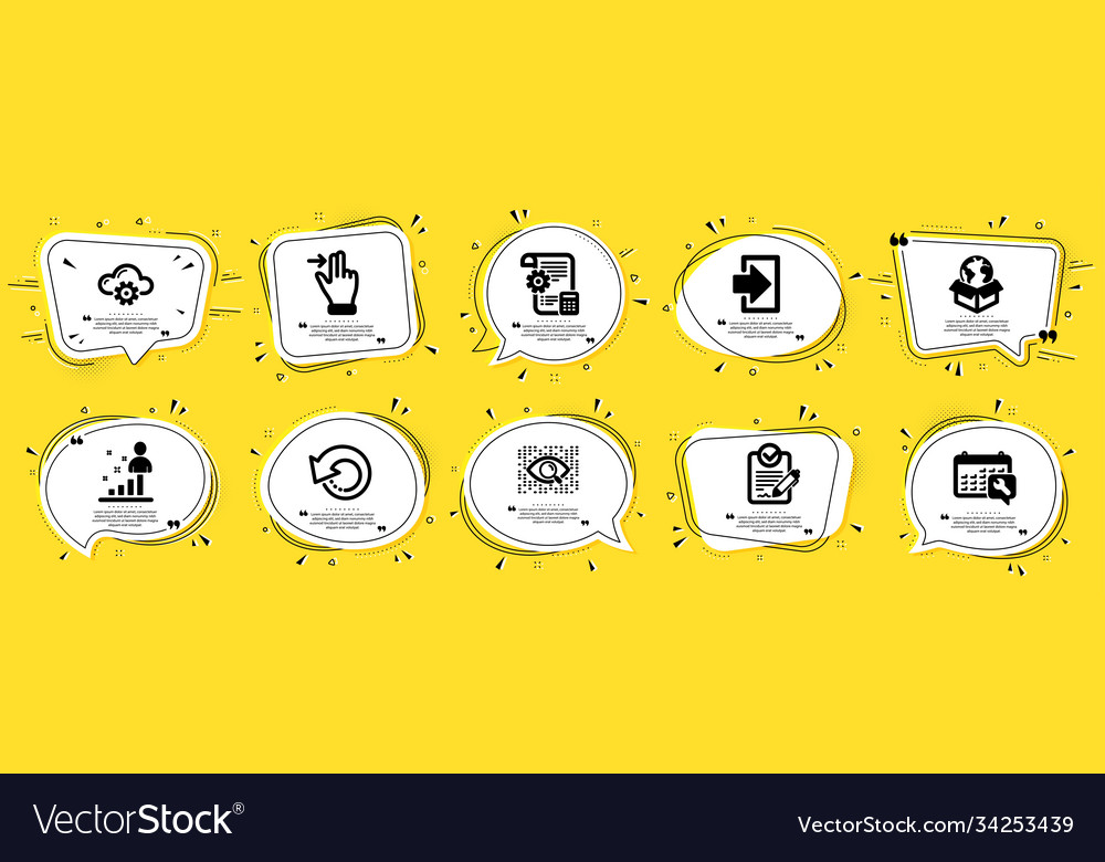 Technology icons set included icon as stats Vector Image