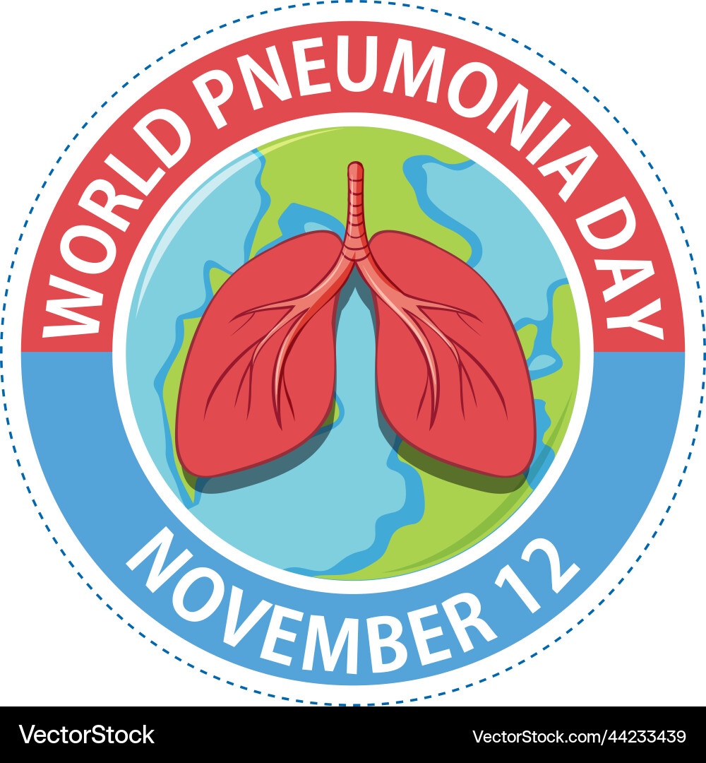 World pneumonia day logo design Royalty Free Vector Image