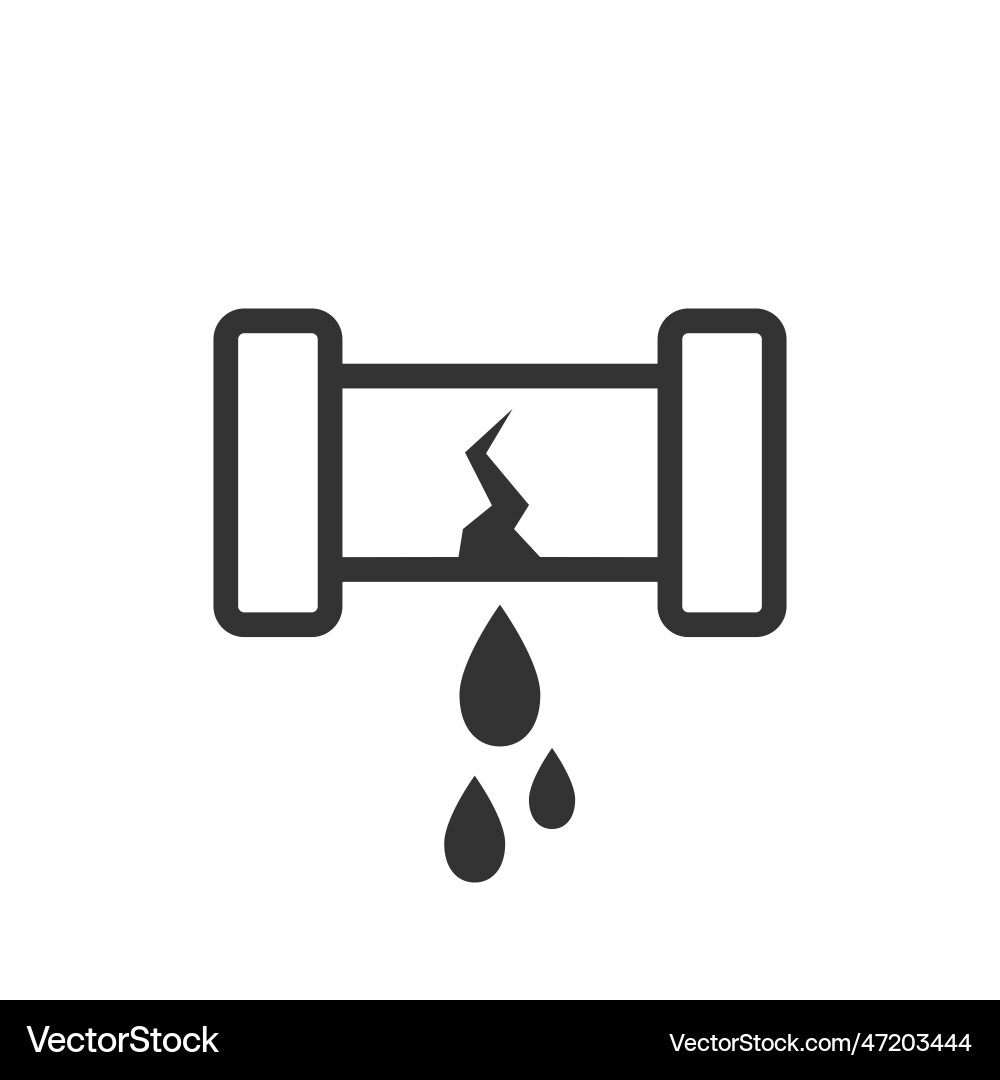 A water pipe burst damage to the supply Royalty Free Vector