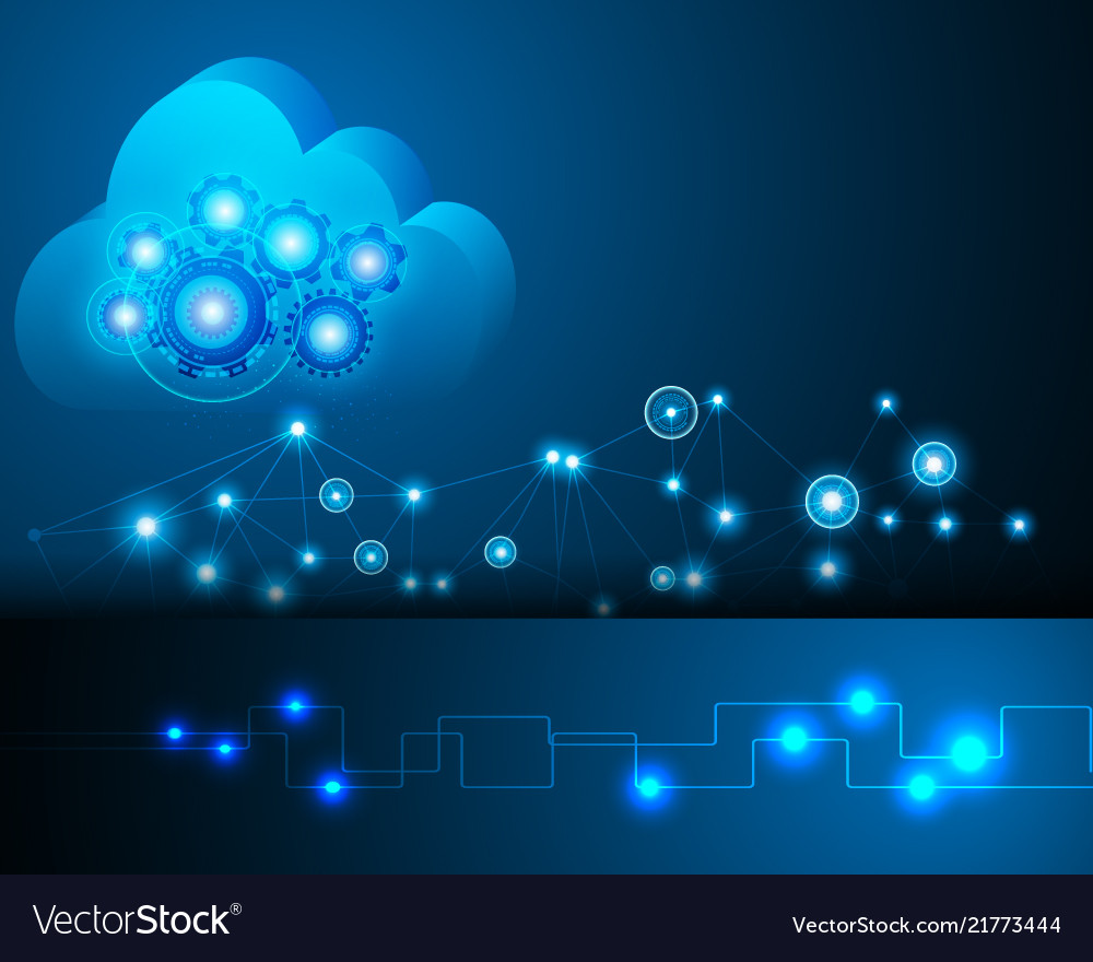 Cloud computing business transaction data network Vector Image