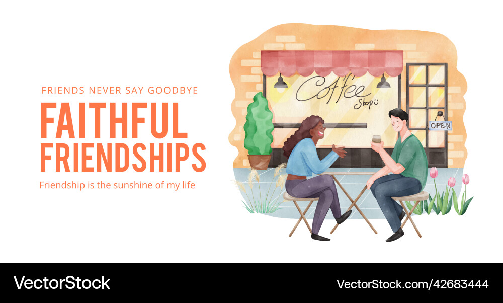 Facebook template with friendship memories Vector Image