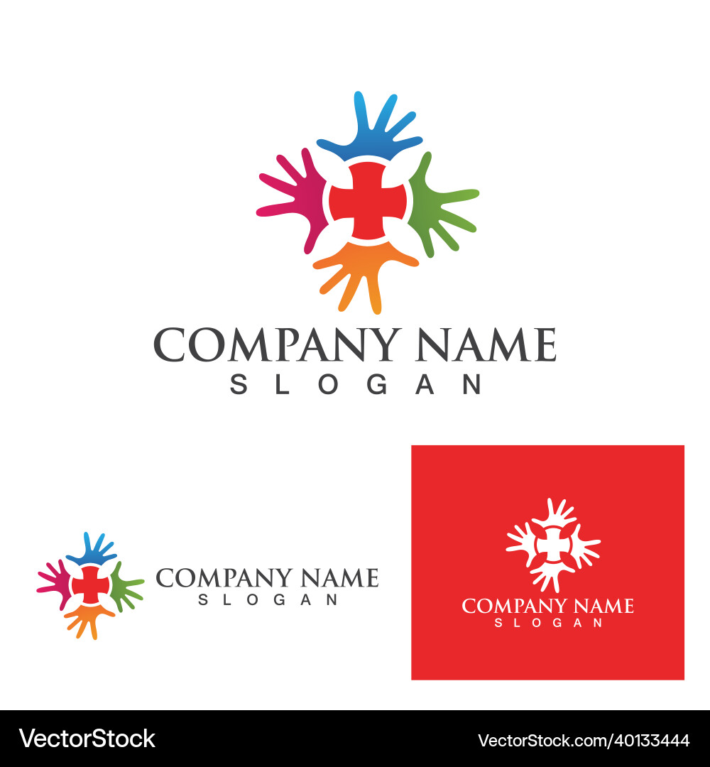 Hand child logo and symbol eps10 Royalty Free Vector Image