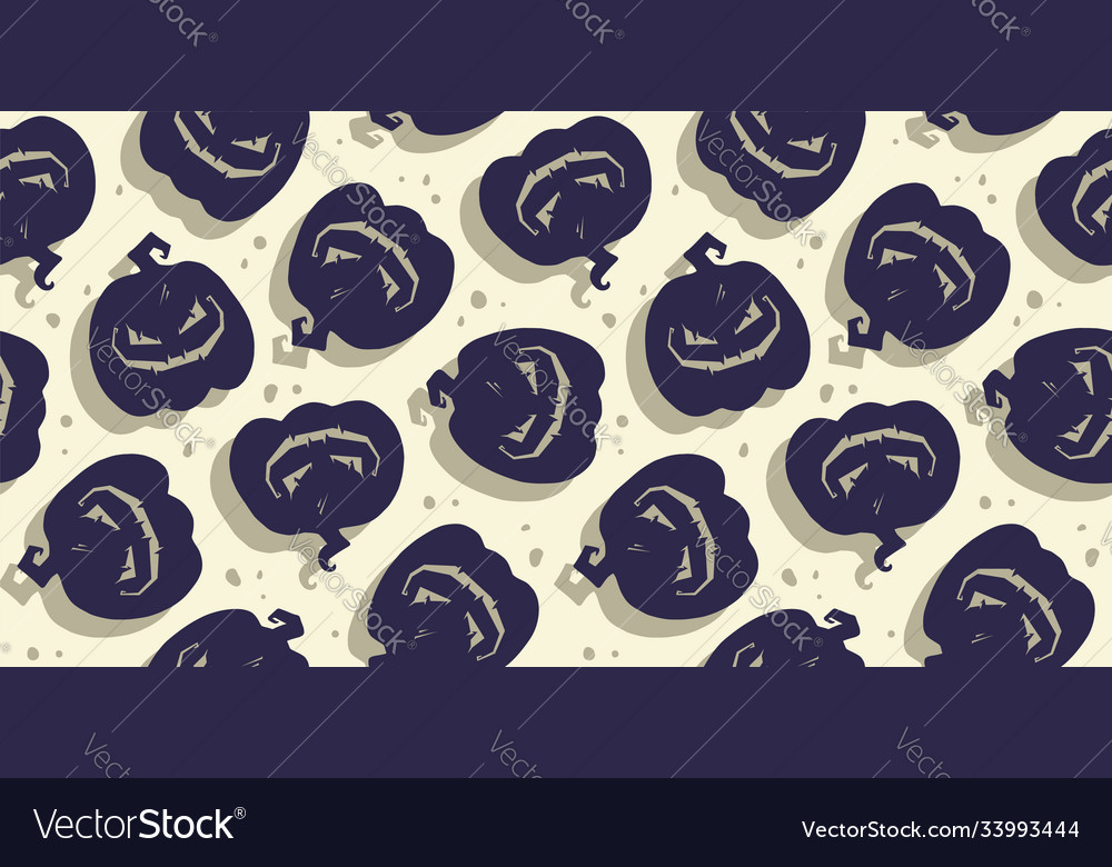 Pattern with halloween pumpkin face emotion Vector Image