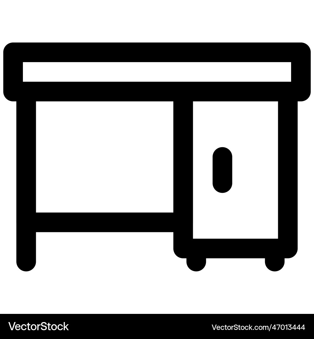 Workplace table with side storage Royalty Free Vector Image