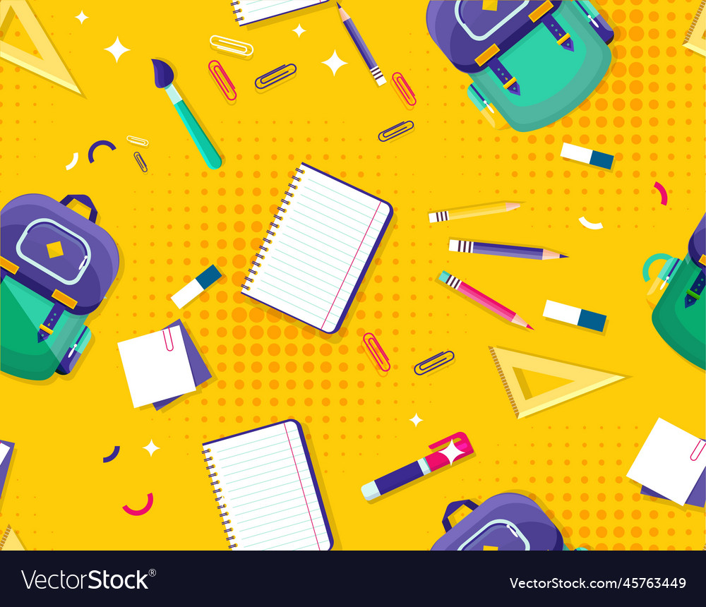 Back to school seamless pattern Royalty Free Vector Image