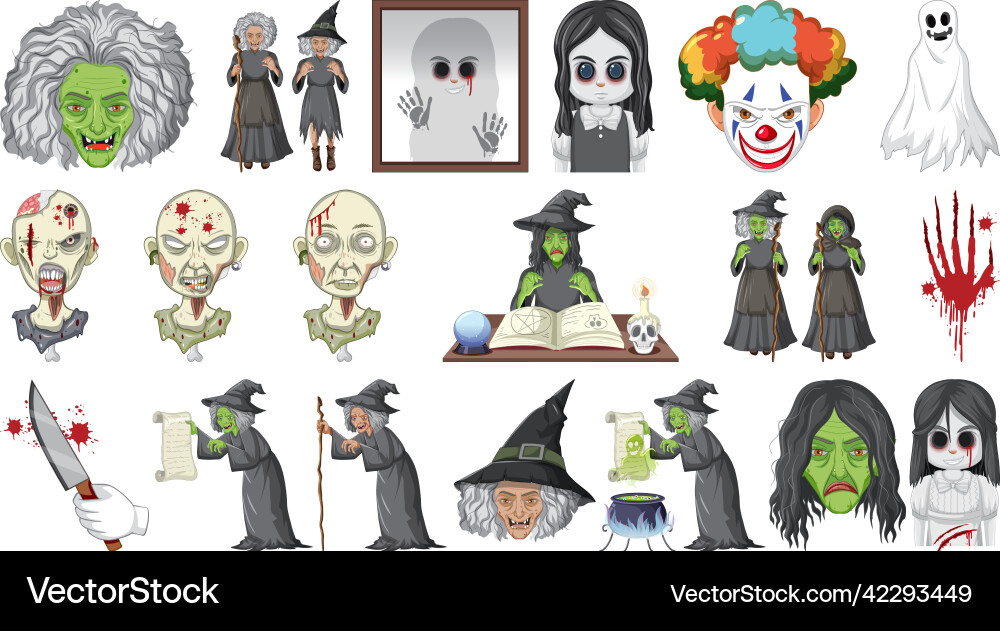 Halloween with scary monsters Royalty Free Vector Image