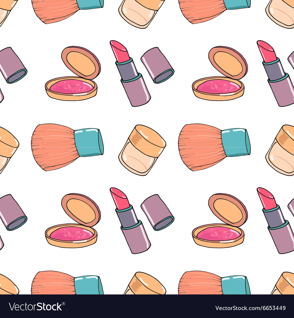 Makeup seamless pattern Royalty Free Vector Image
