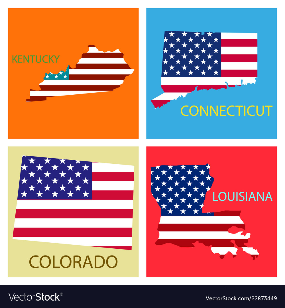 Poster map of united states america with state Vector Image