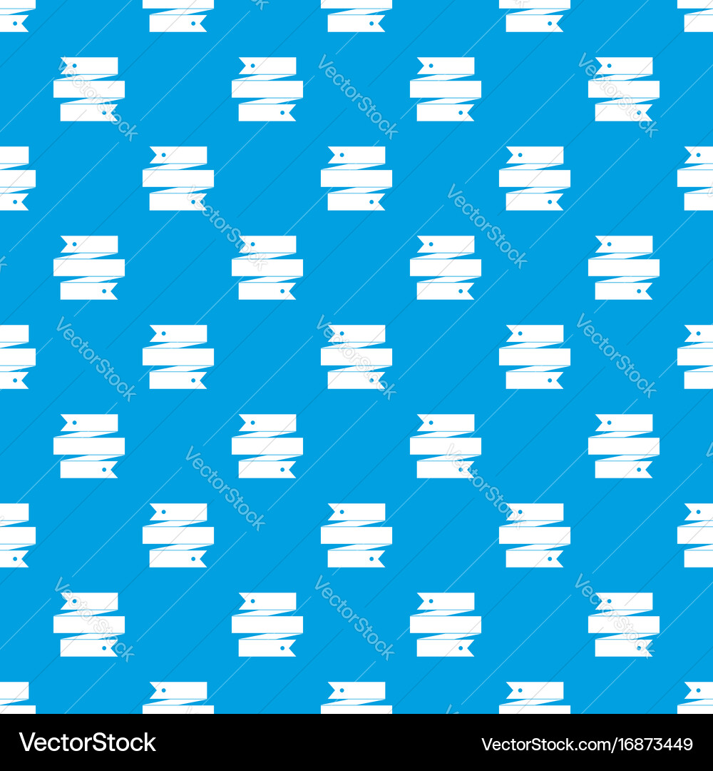 Ribbon banner pattern seamless blue Royalty Free Vector