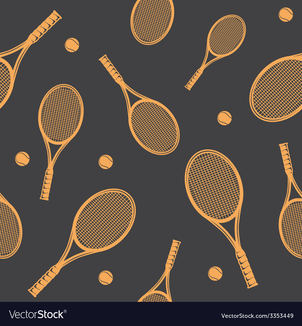 Tennis rackets seamless pattern Royalty Free Vector Image