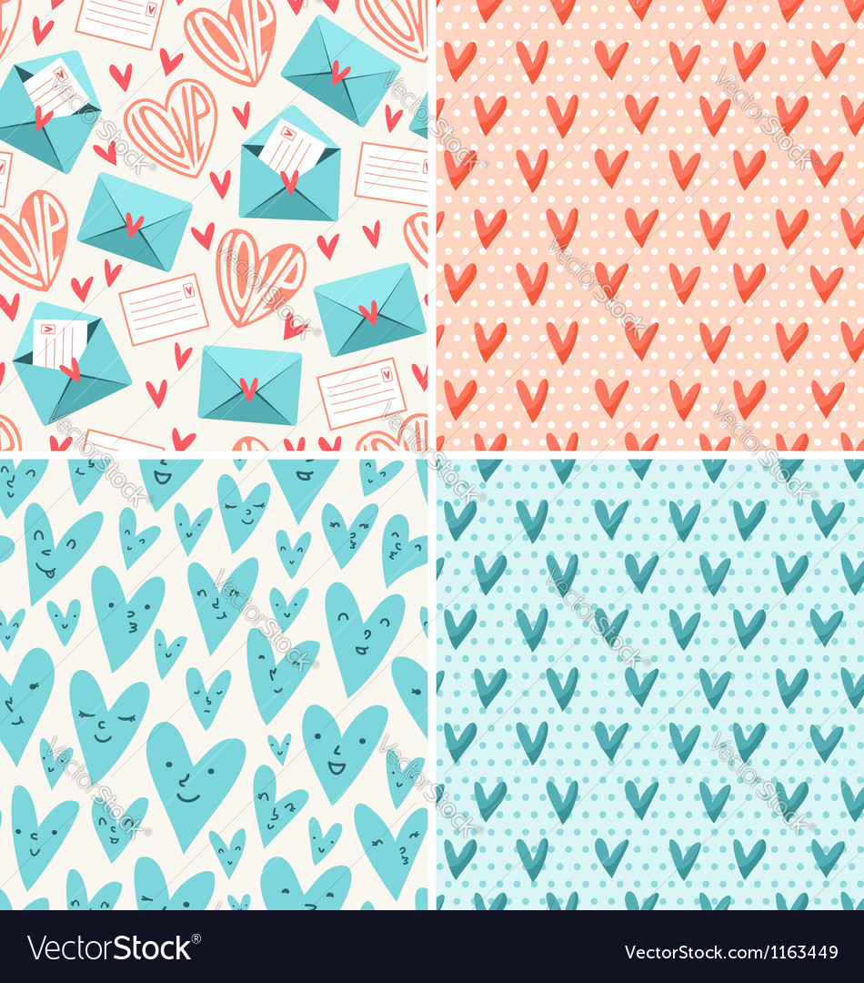 Valentines patterns Royalty Free Vector Image - VectorStock