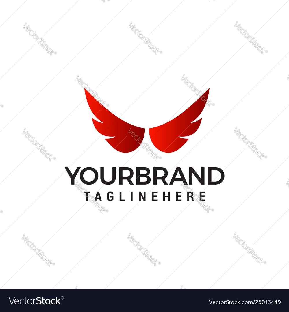 Wings logo design concept template Royalty Free Vector Image