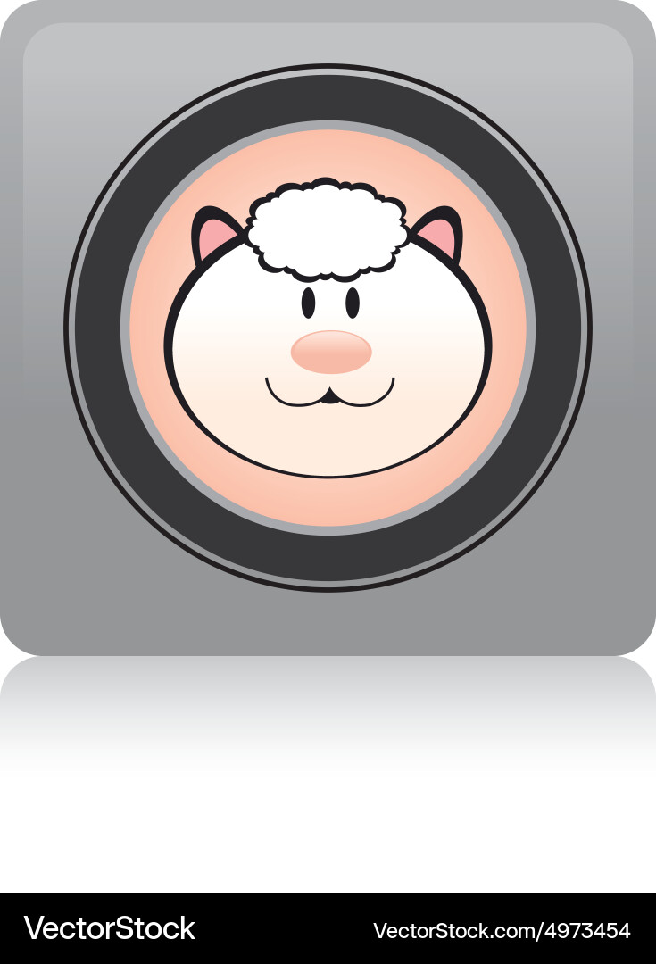 An isolated label with a sheep on a white Vector Image