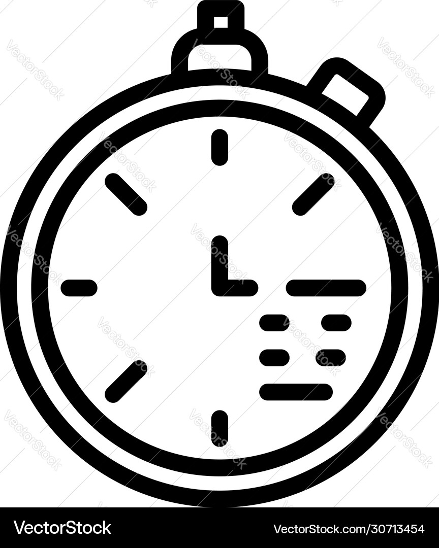 Code in clock icon outline style Royalty Free Vector Image