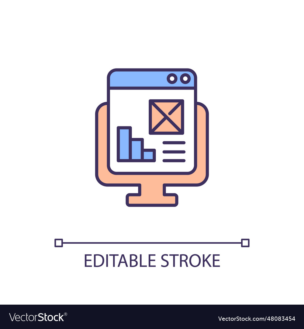 Customizable data analysis linear icon Royalty Free Vector