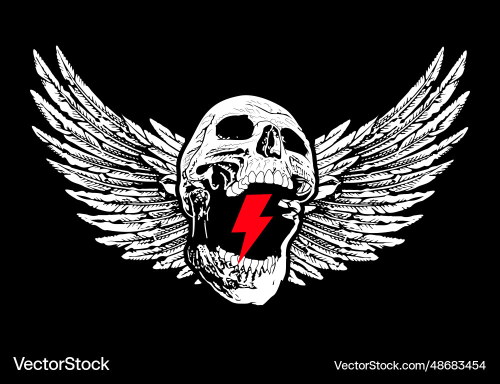 Winged skull Royalty Free Vector Image - VectorStock