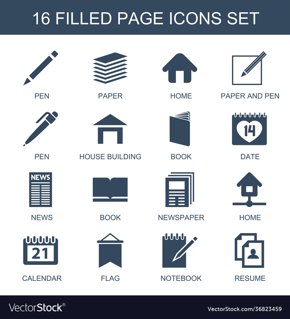 16 page icons Royalty Free Vector Image - VectorStock