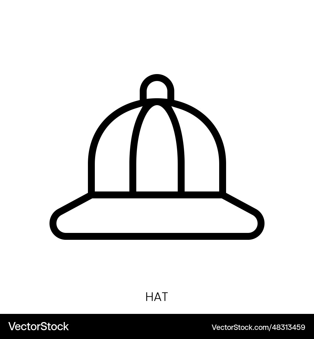 Hat icon line art style design isolated on white Vector Image