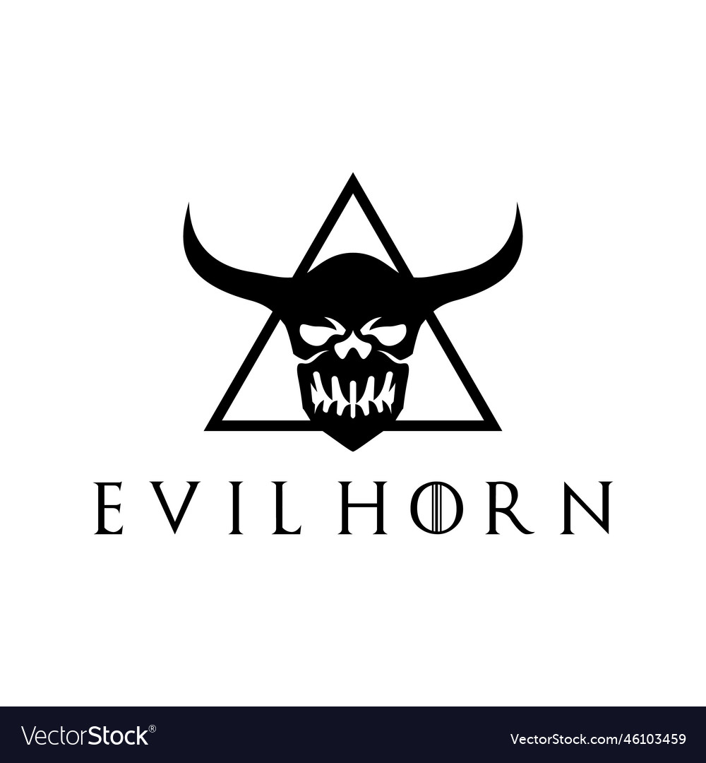 Logo of skull devil evil design black Royalty Free Vector