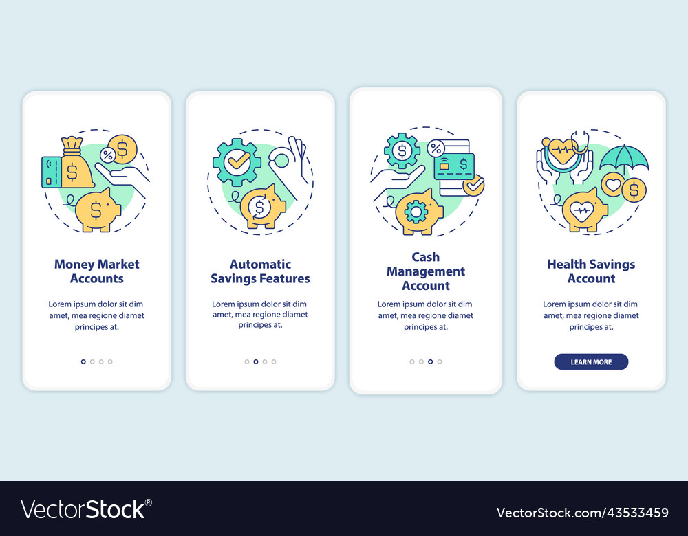 Saving Accounts Types Onboarding Mobile App Screen