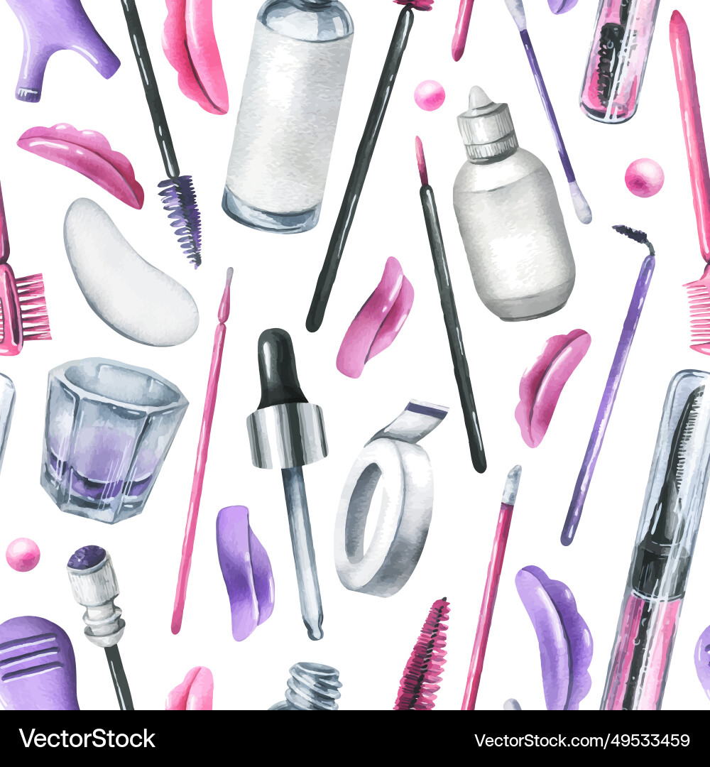 Tools and cosmetics for the master of eyelash Vector Image