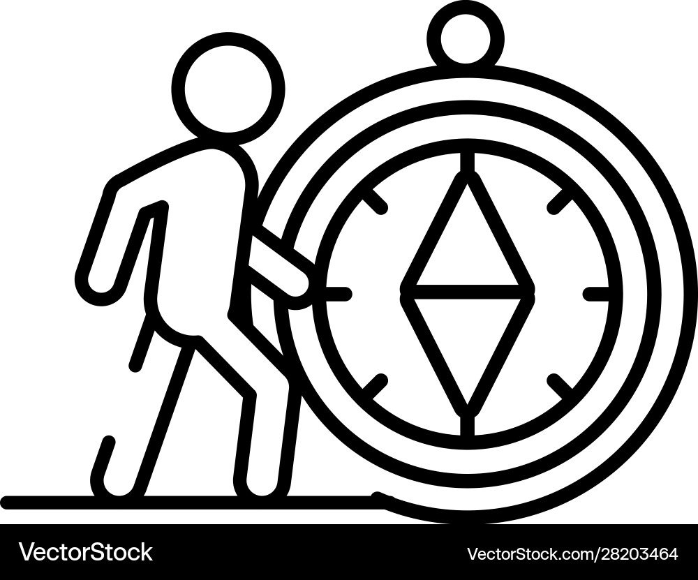 Compass guide device with pedestrian walking Vector Image