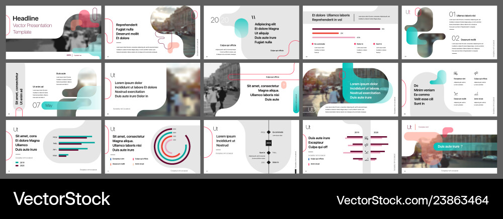 Green and red elements for slide presentations Vector Image