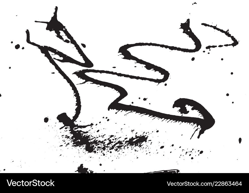 Ink grunge drops texture black hand drawn Vector Image